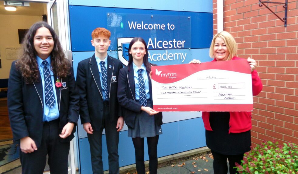 The Myton Hospices - News - Alcester Academy raise £1,026